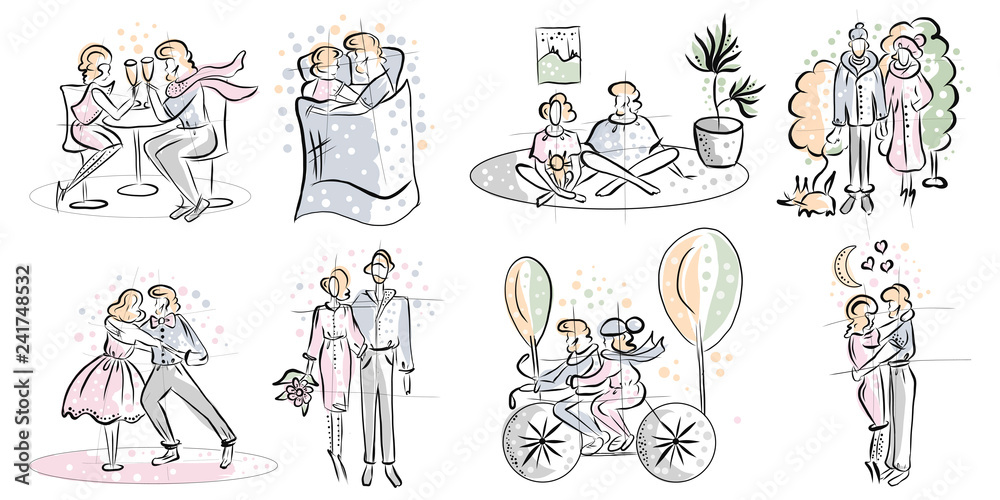 Cute Cartoon Couples In Love To Draw
