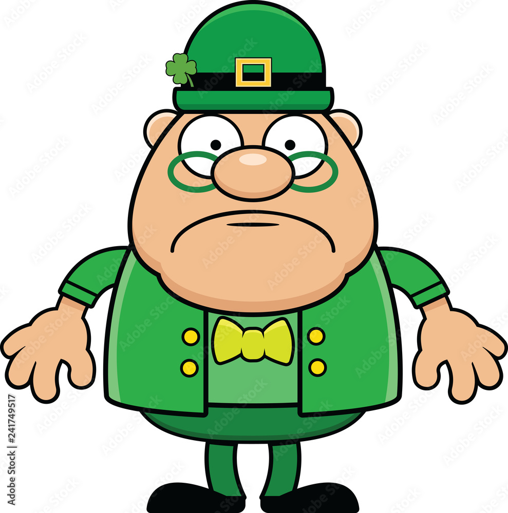 Cartoon Leprechaun Standing and Frowning Stock Vector | Adobe Stock