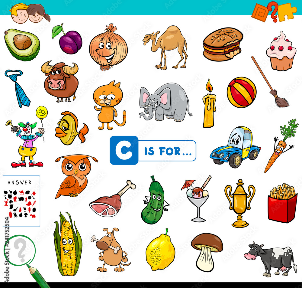 C is for educational game for children Stock Vector | Adobe Stock