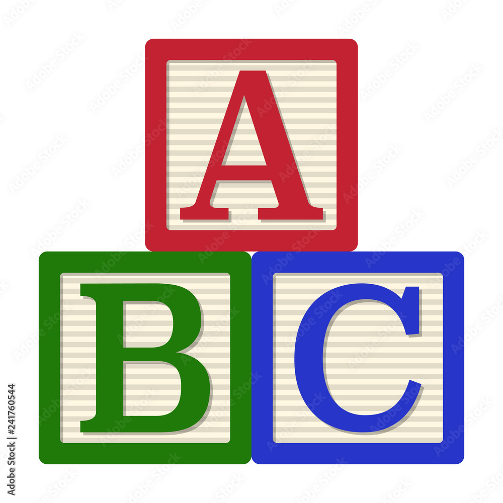 ABC Alphabet Blocks - Rainbow alphabet blocks spelling ABC Stock Vector ...