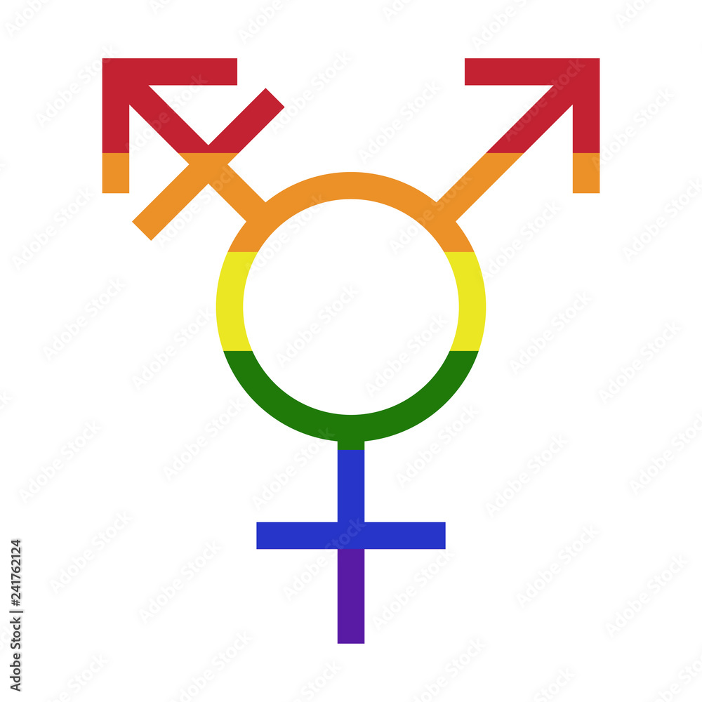 Rainbow Transgender Symbol - Colorful rainbow transgender symbol with ...