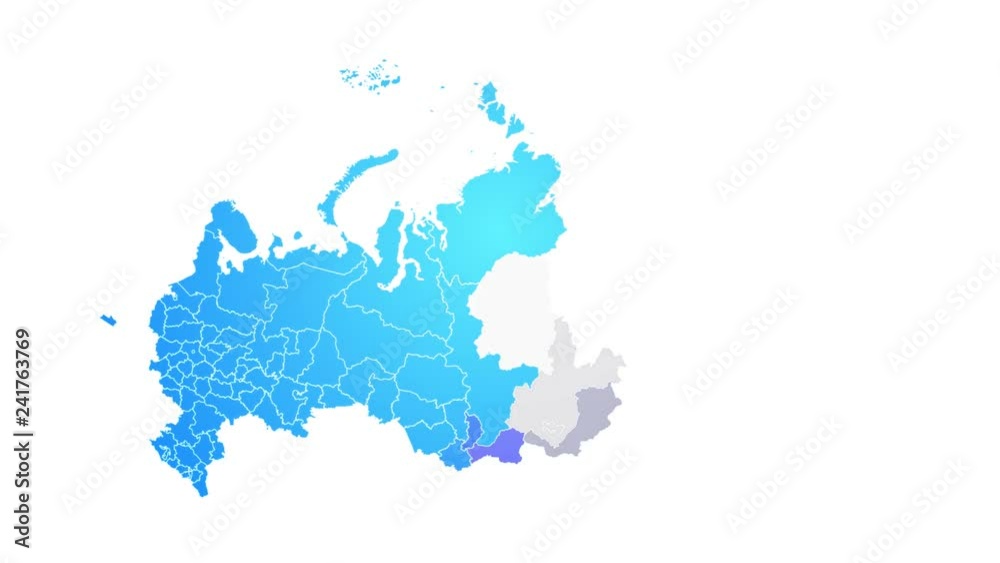 Russia Map Intro By Regions/ 4k animated russia map intro background ...