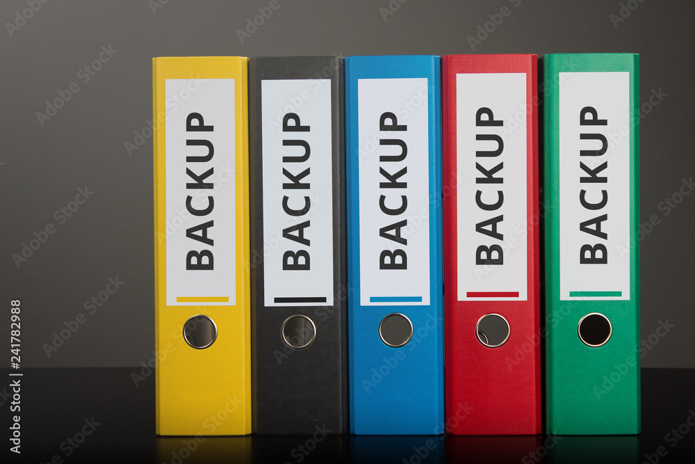 Aktenordner mit Beschriftung Backup Stock Photo | Adobe Stock