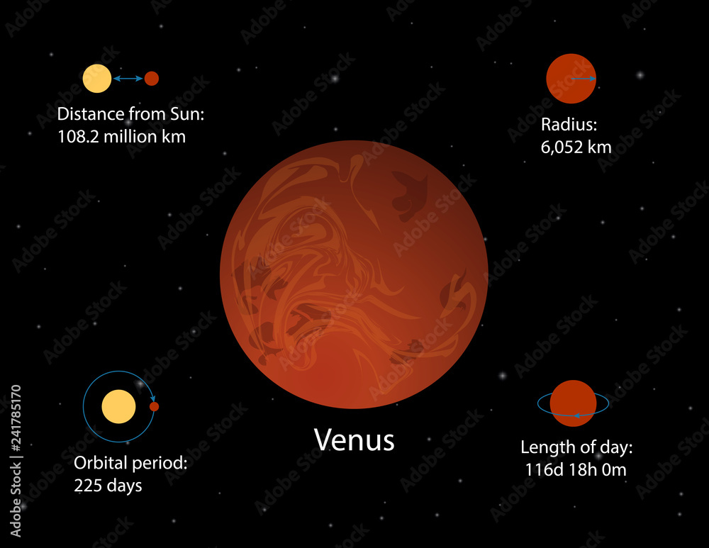 Venus infographics vector. Planets of the Solar System vector ...
