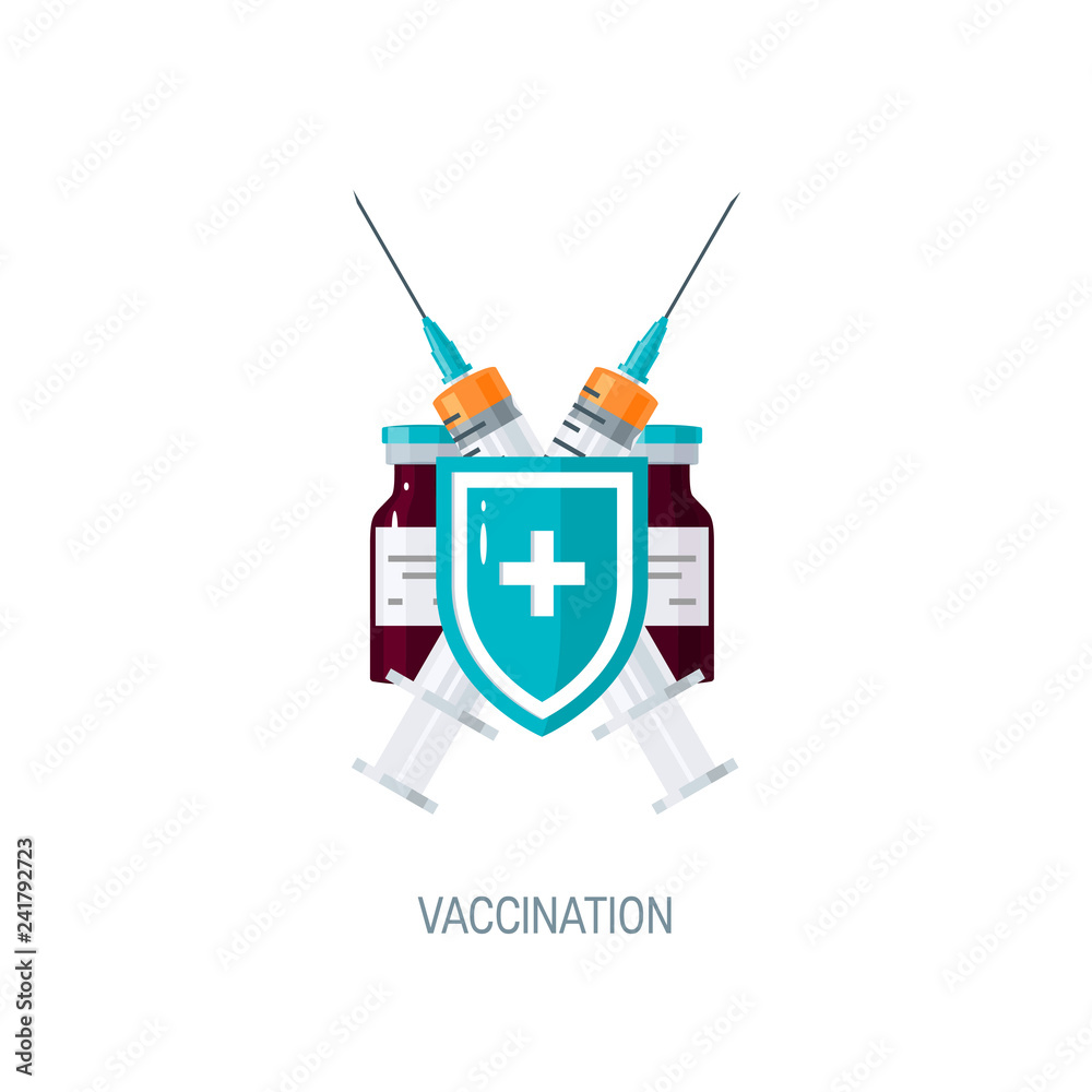 Vaccination concept, vector image in flat style Stock Vector | Adobe Stock