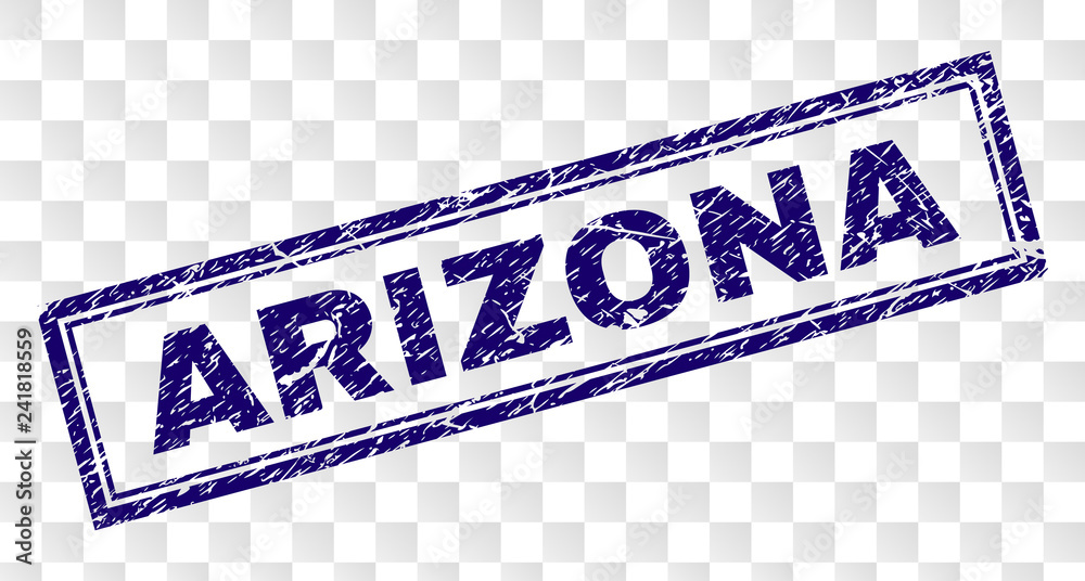 ARIZONA stamp seal watermark with rubber print style and double framed ...