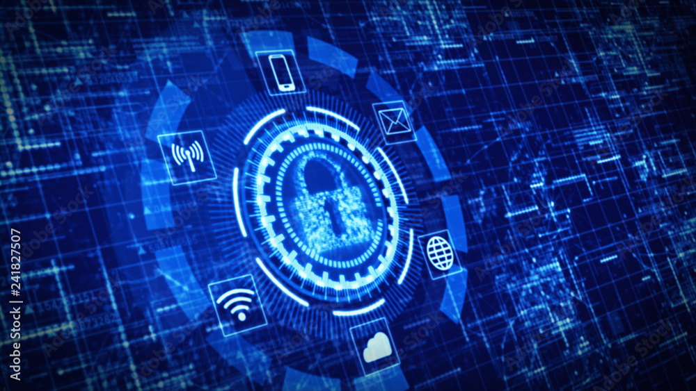 Hi-Tech digital cyber security display infographic Stock Photo | Adobe ...