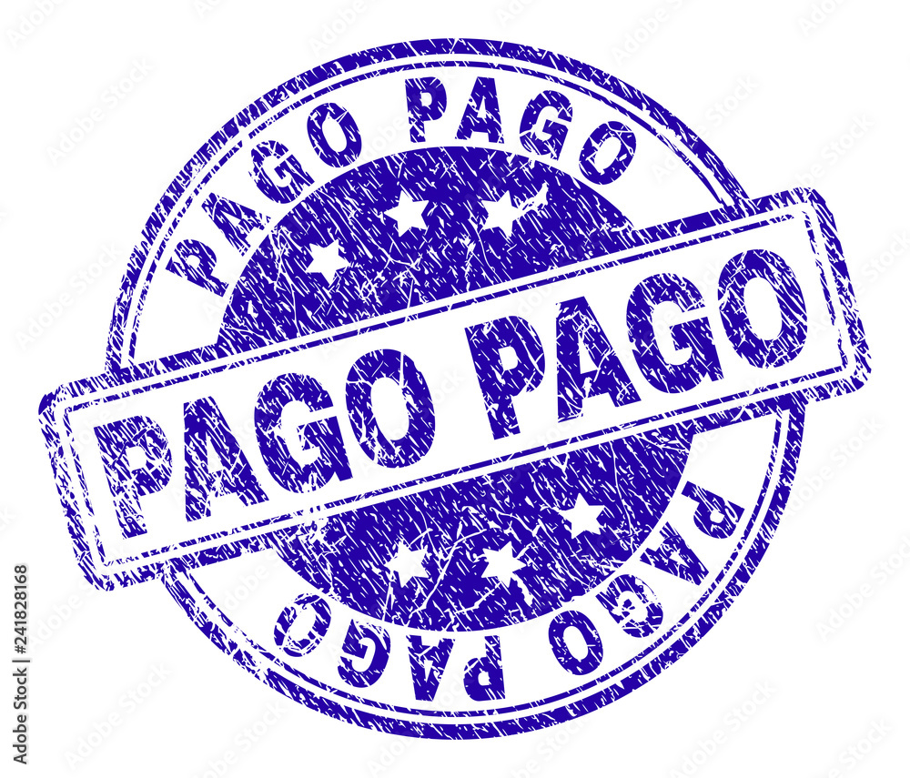 PAGO stamp seal imprint with grunge texture. Designed with rounded ...