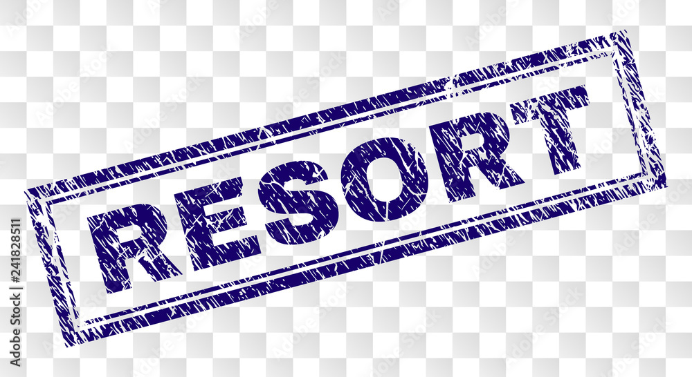 RESORT stamp seal imprint with rubber print style and double framed ...