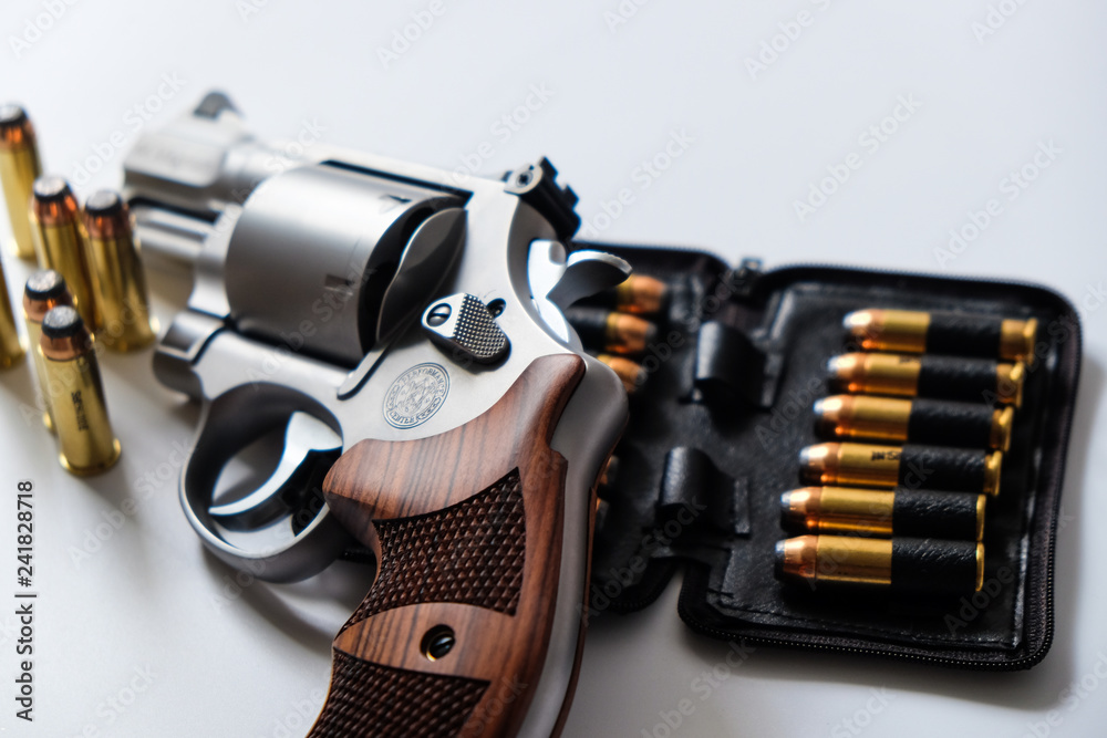 Classic revolver .44 magnum gun close up Stock Photo | Adobe Stock