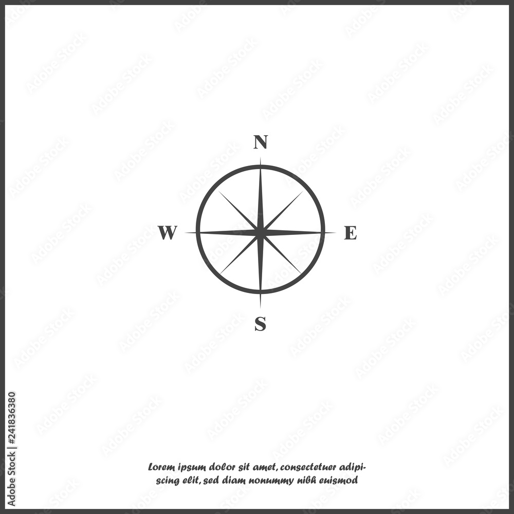 Vector icon compass with indication sides of the world. Illustration ...