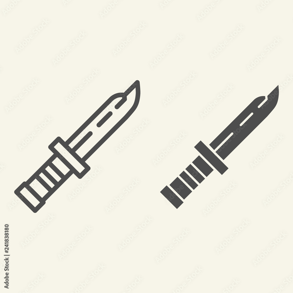 Army knife line and glyph icon. Military knife vector illustration ...