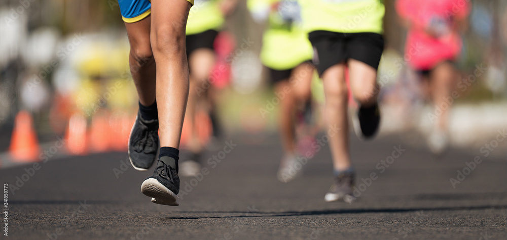 Running children, young athletes run in a kids run race,running on city ...