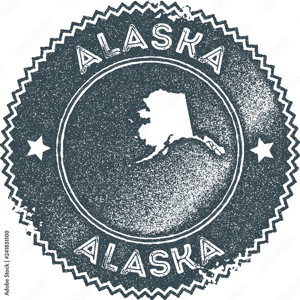 Alaska map vintage stamp. Retro style handmade label, badge or element ...