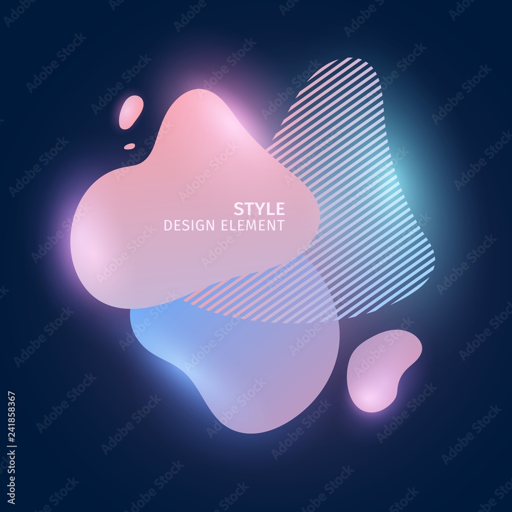 Abstract modern graphic elements. Dynamical pink blue neon colored ...