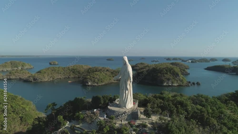 Statue Jesus Christ on Pilgrimage island in Hundred Islands National ...