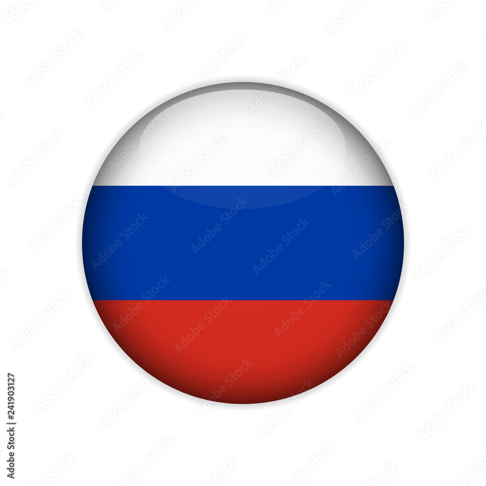 Flag of Russia on a button. Vector Stock Vector | Adobe Stock