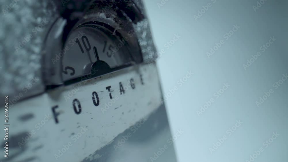 Vintage Footage Meter, ECU. Macro product shot extreme close up (ECU ...