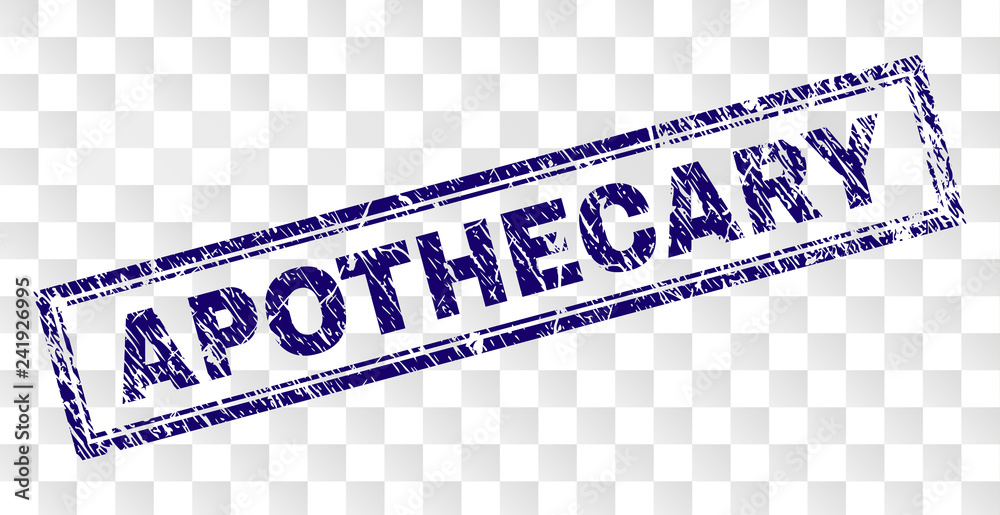 APOTHECARY stamp seal imprint with rubber print style and double framed ...