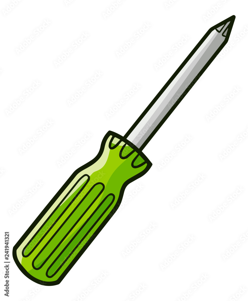 Funny and cute screwdriver for mechanical works - vector Stock Vector ...