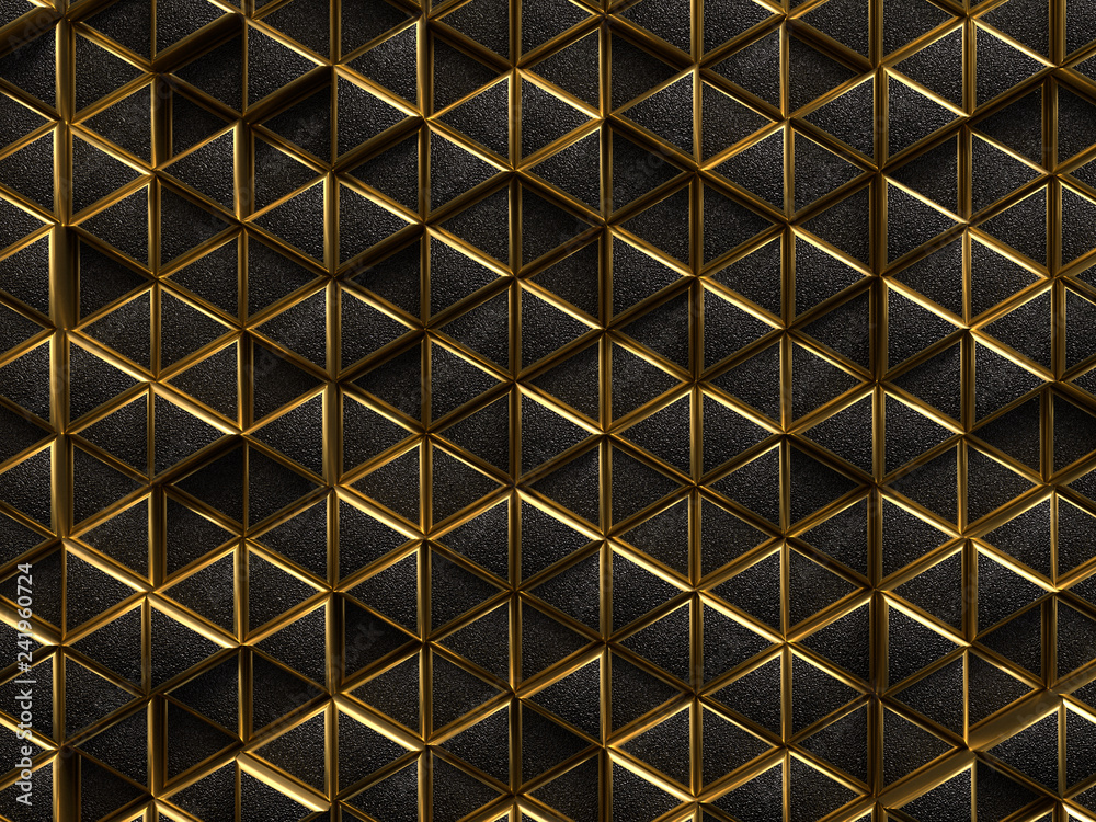 Gold and black geometric triangle pattern, abstract texture metallic ...