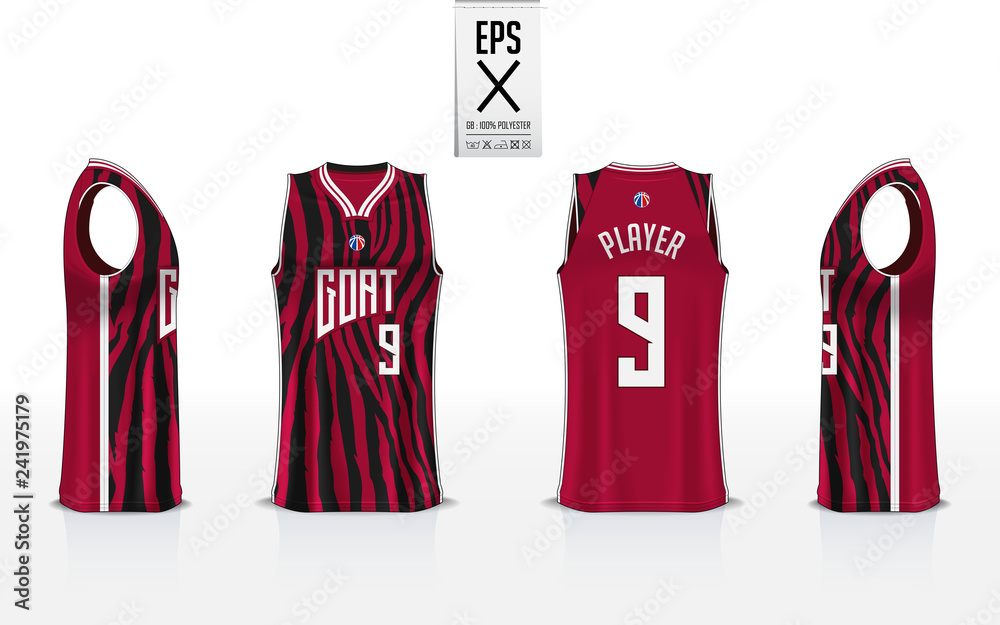 Basketball uniform template design for basketball club. Tank top t ...