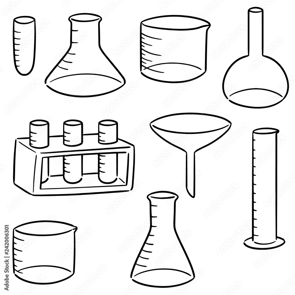 vector set of laboratory glassware Stock Vector | Adobe Stock