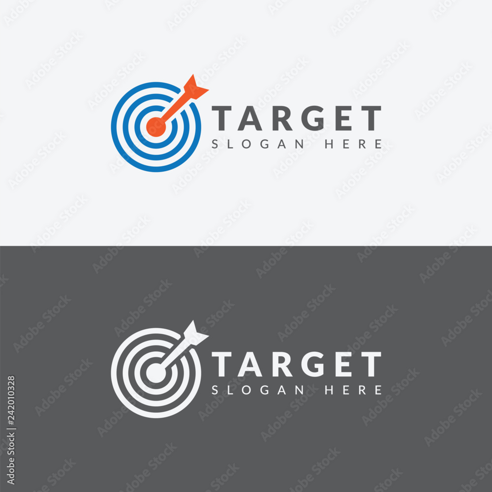 Target logo or icon template with target circle and arrow Stock Vector ...