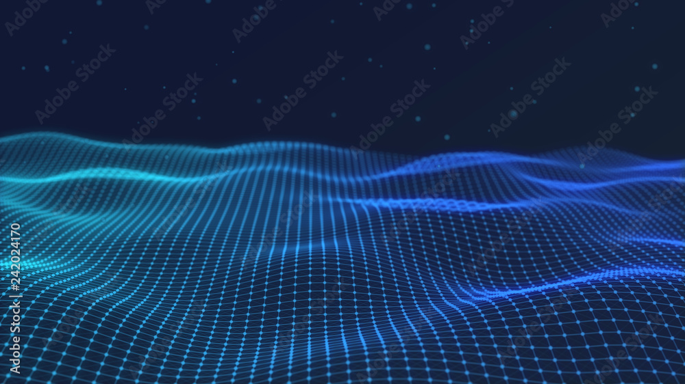 3d abstract digital technology background. Futuristic sci-fi user ...