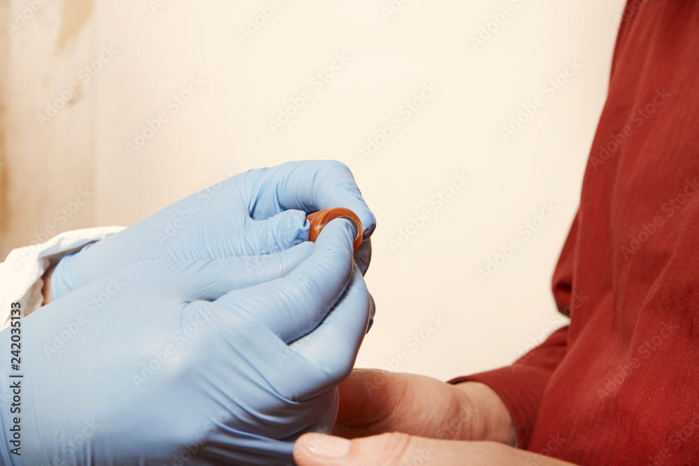 Proccess of collecting possible gunshot residue from suspected man ...