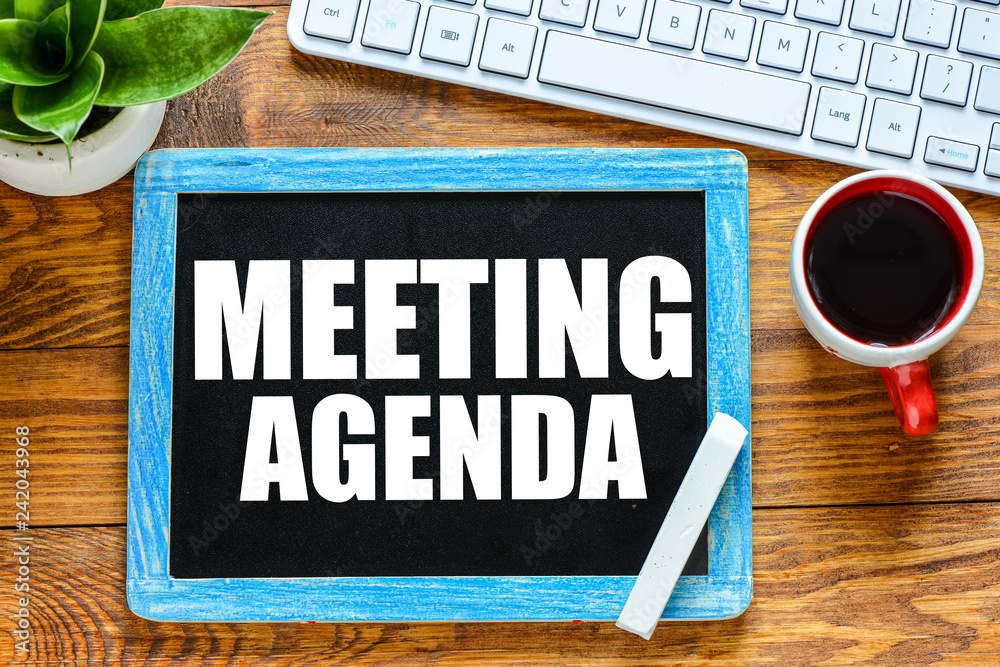 Meeting agenda text concept Stock Photo | Adobe Stock