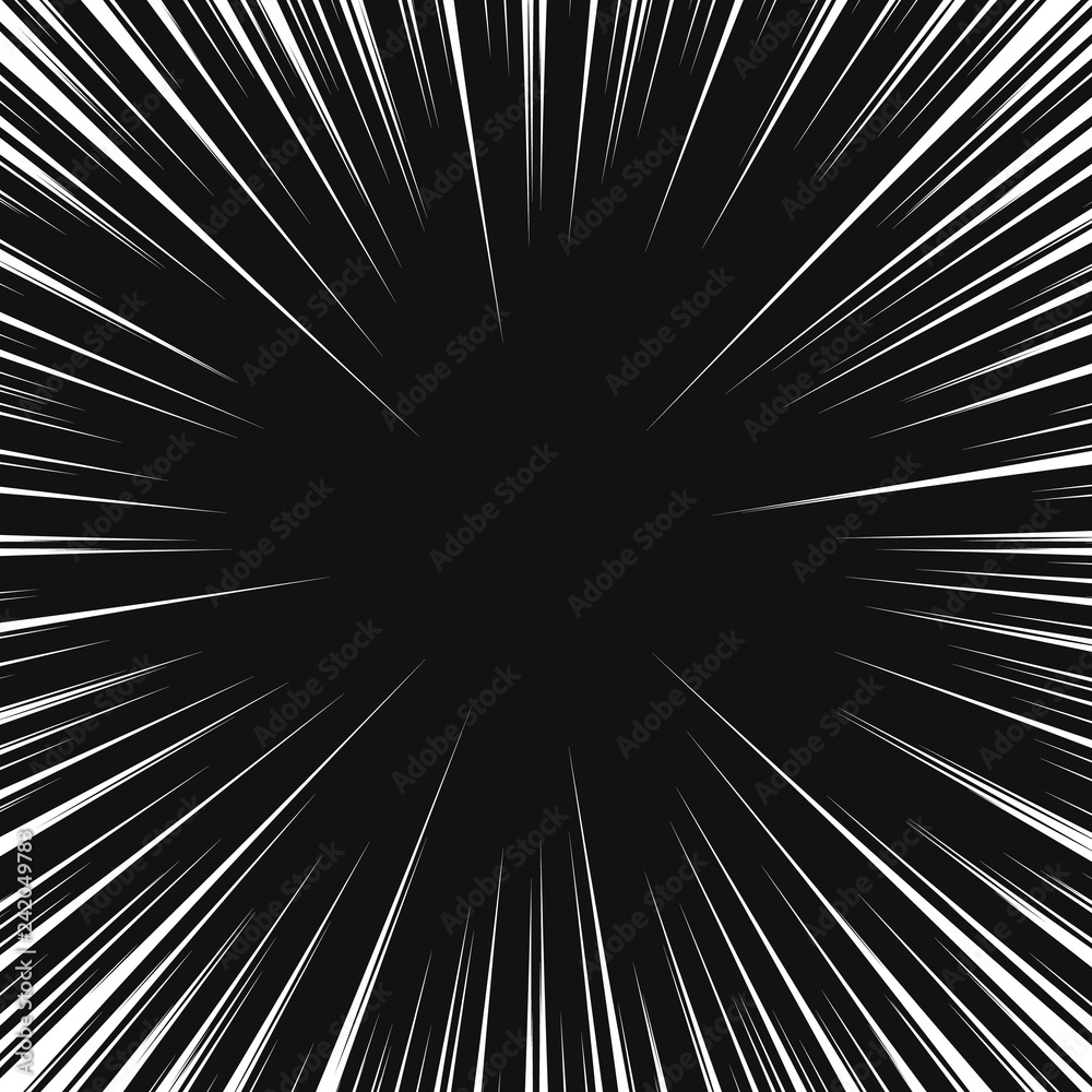 Graphic Explosion with Speed Lines. Comic Book Design Element. Vector ...