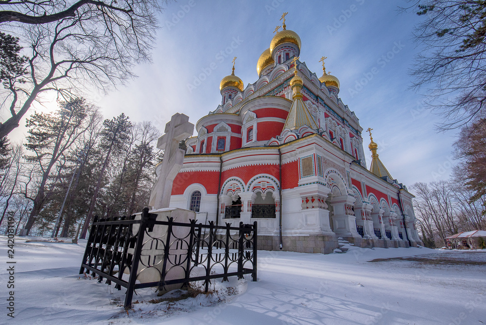 Winter snow view of Memorial Temple of the Birth of Christ, Russian ...