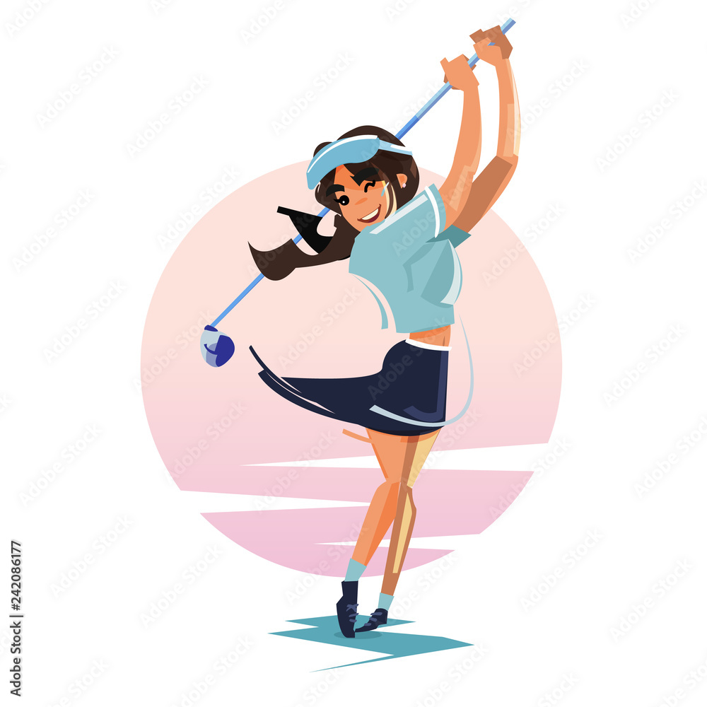 Female Golfer Cartoon