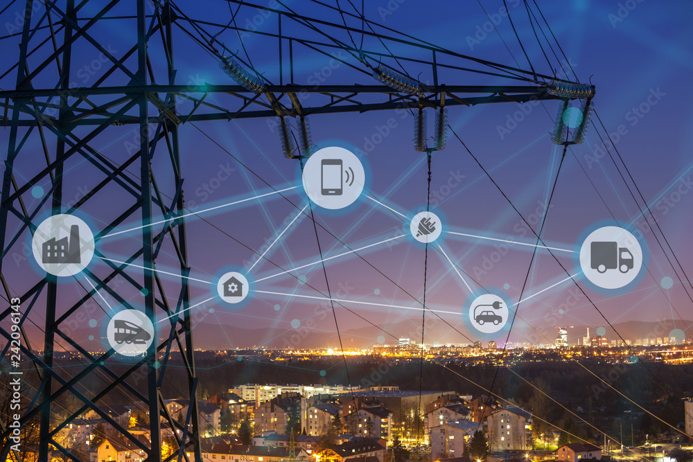 Foto de Smart Electricity Grids do Stock | Adobe Stock