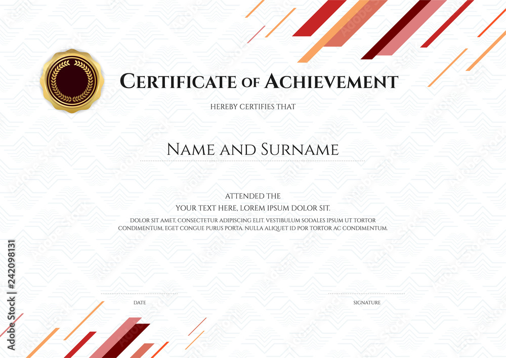 Certificate template in sport theme with watermark background, Diploma ...