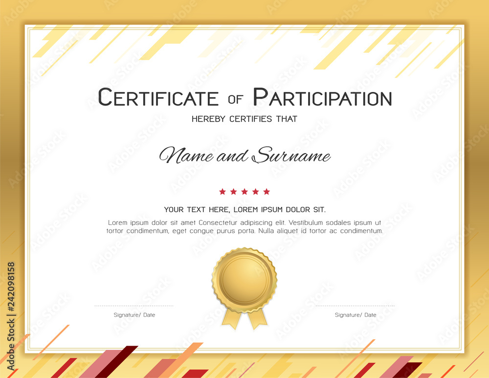Certificate template in sport theme with watermark background, Diploma ...