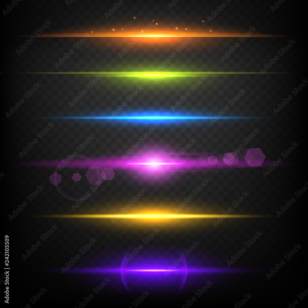 Line glow borders. Neon light illuminated linear burst vector template ...