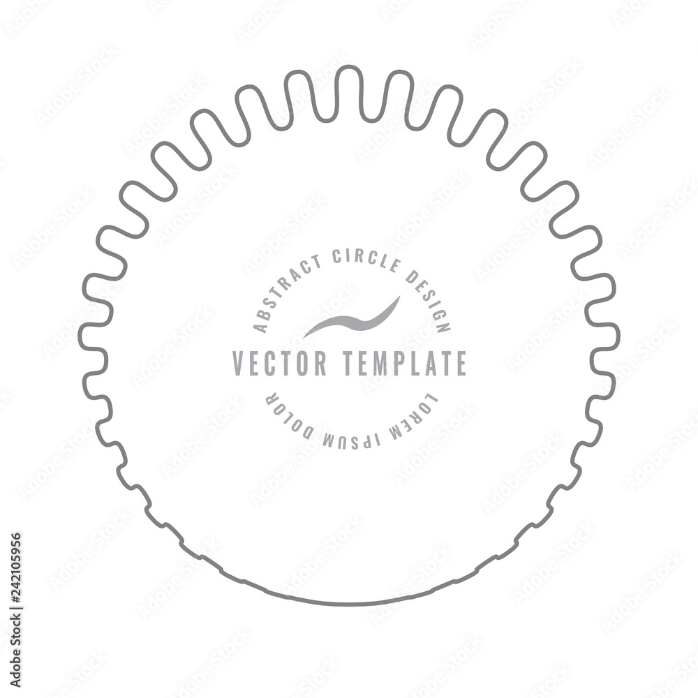 Round Decorative Border Frame with wavy line. Vector illustration ...