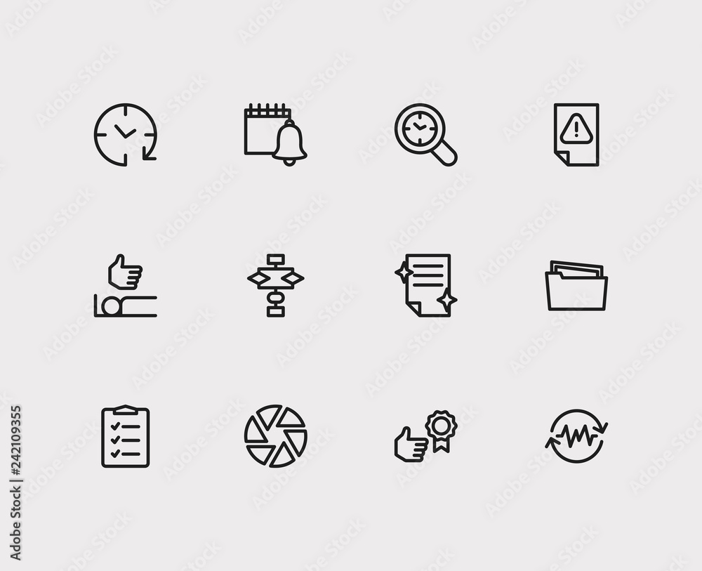 Work icons set. To-do list and work icons with focus, group tasks and ...