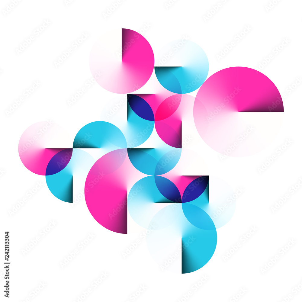 Geometric Magenta and Bright Blue Angle Gradient Circles Isolated on ...