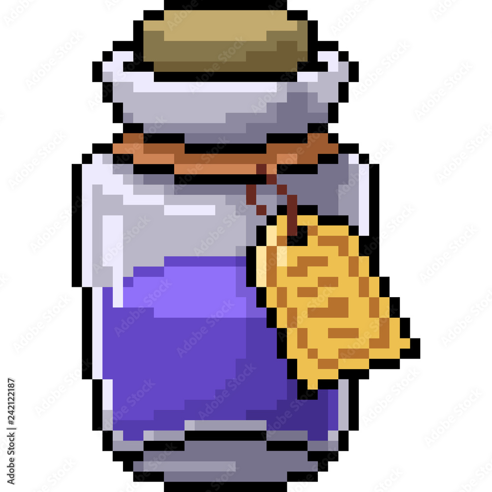 Vector Pixel Art Potion Bottle Stock Vector Adobe Stock