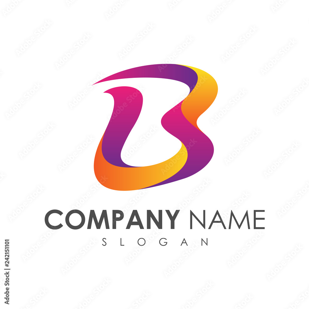 twisted letter b vector logo Stock Vector | Adobe Stock