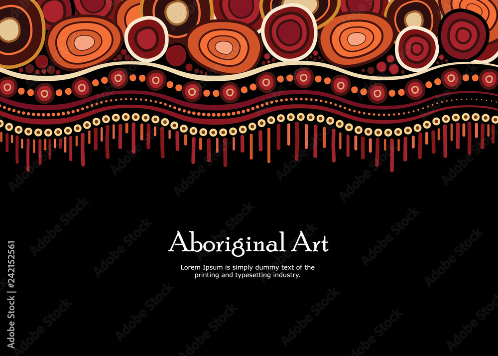 Aboriginal art vector banner with text. Stock Vector | Adobe Stock