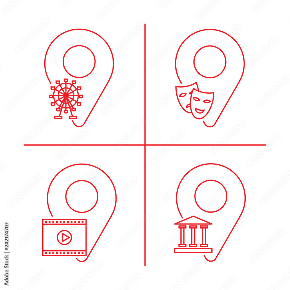 Geolocation icon pack. Set of Geolocation signs with seamless icons for ...