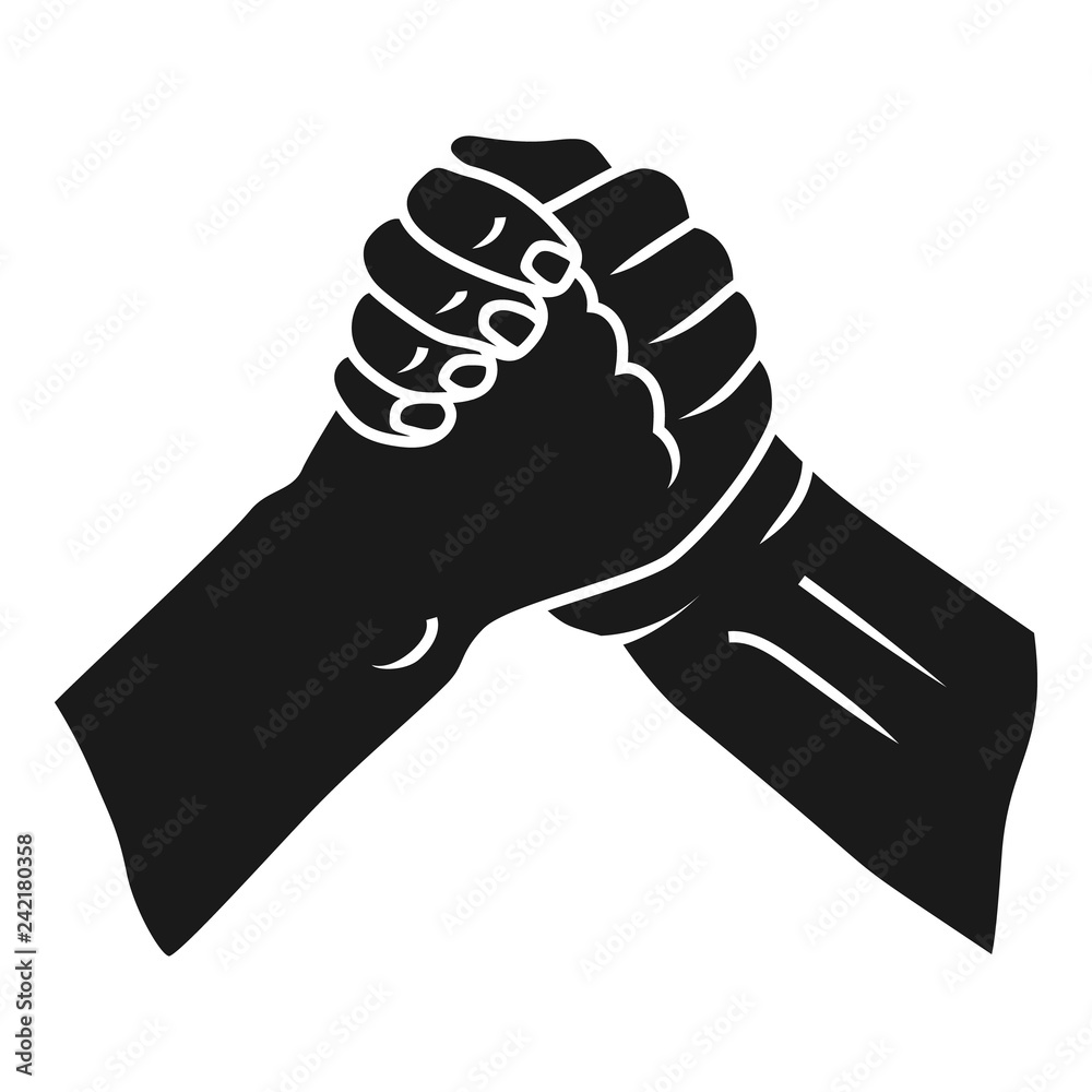 Brotherly handshake icon. Simple illustration of brotherly handshake ...