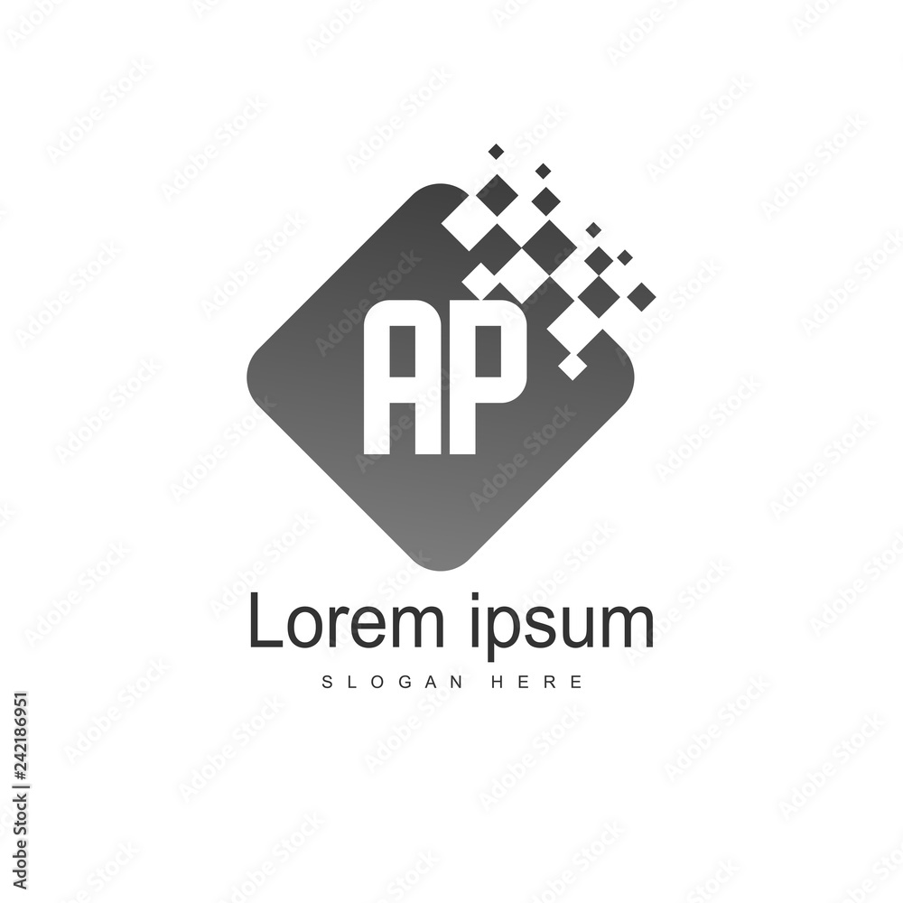 AP Letters Logo Design. Simple and Creative Black Letter Concept ...
