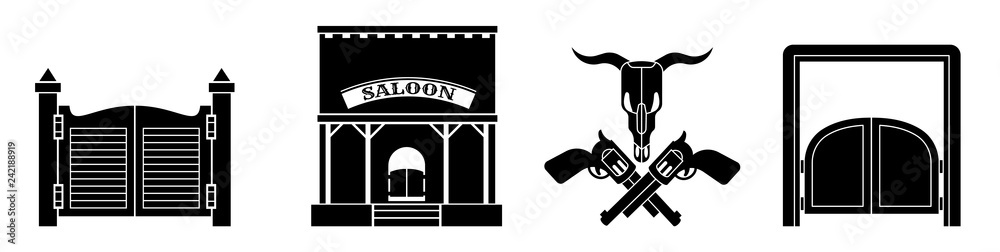 Saloon icon set. Simple set of saloon vector icons for web design on ...