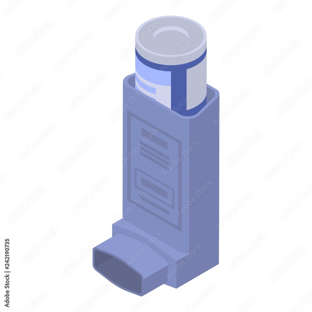 Asthma inhaler icon. Isometric of asthma inhaler vector icon for web ...