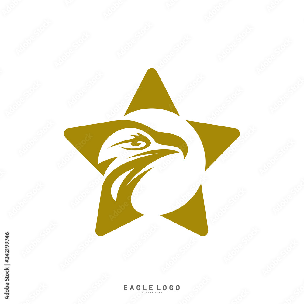 Star Eagle logo Vector Template. Eagle logo with stars icon Stock ...